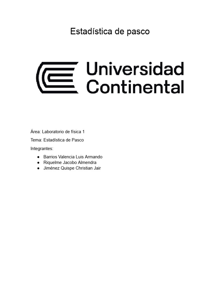 Estadistica de Pasco Lab de Fisica (1) 2 | PDF | Fuerza | Presión