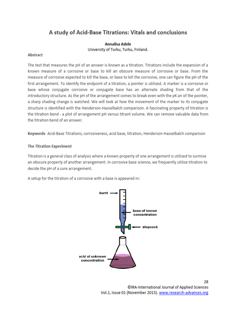 Acid-Base Titrations: Methods and Insights | PDF | Acid | Titration
