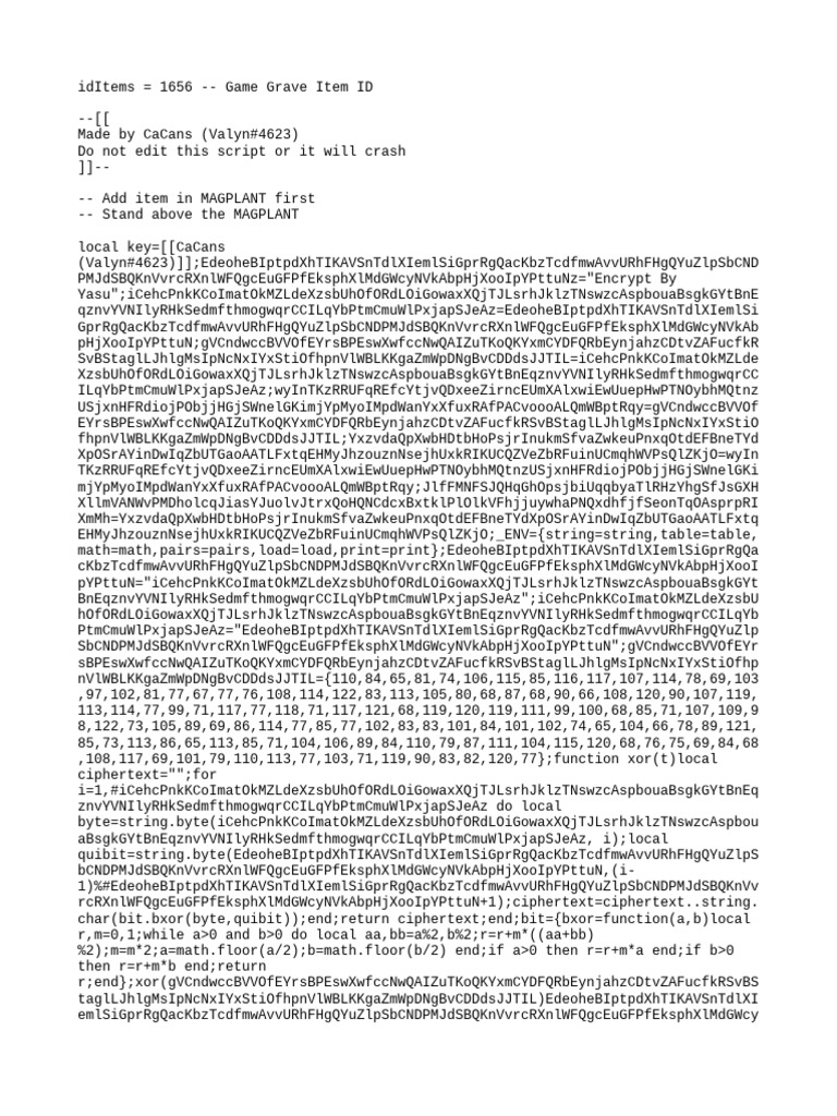 Auto Find Put Magplant - Lua | PDF | Arithmetic | Computer Data