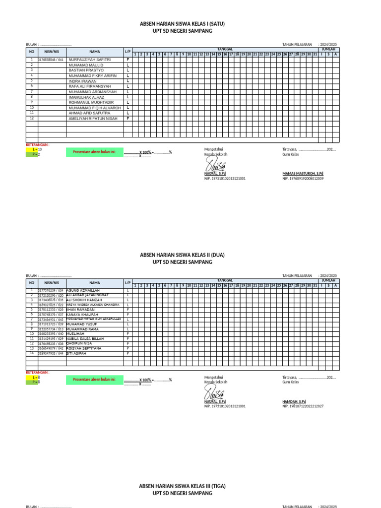 Absen Siswa | PDF