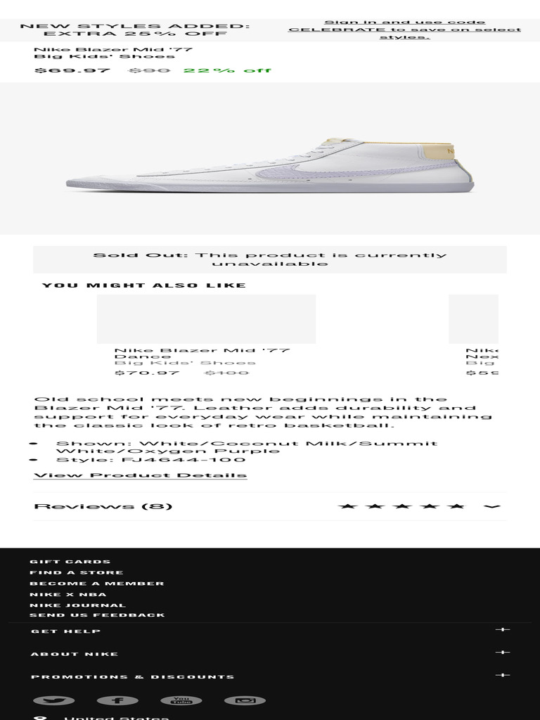 Nike Blazer Mid '77 Big Kids' Shoes. | PDF