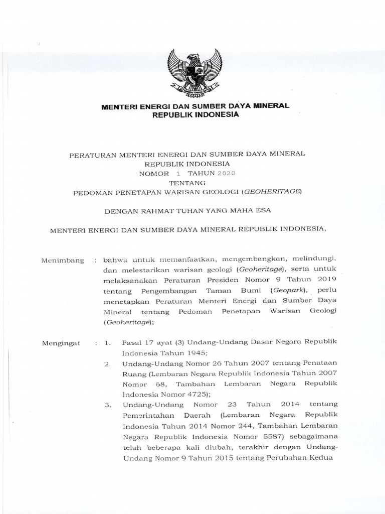 Permen ESDM Nomor 1 Tahun 2020-Ocr | PDF