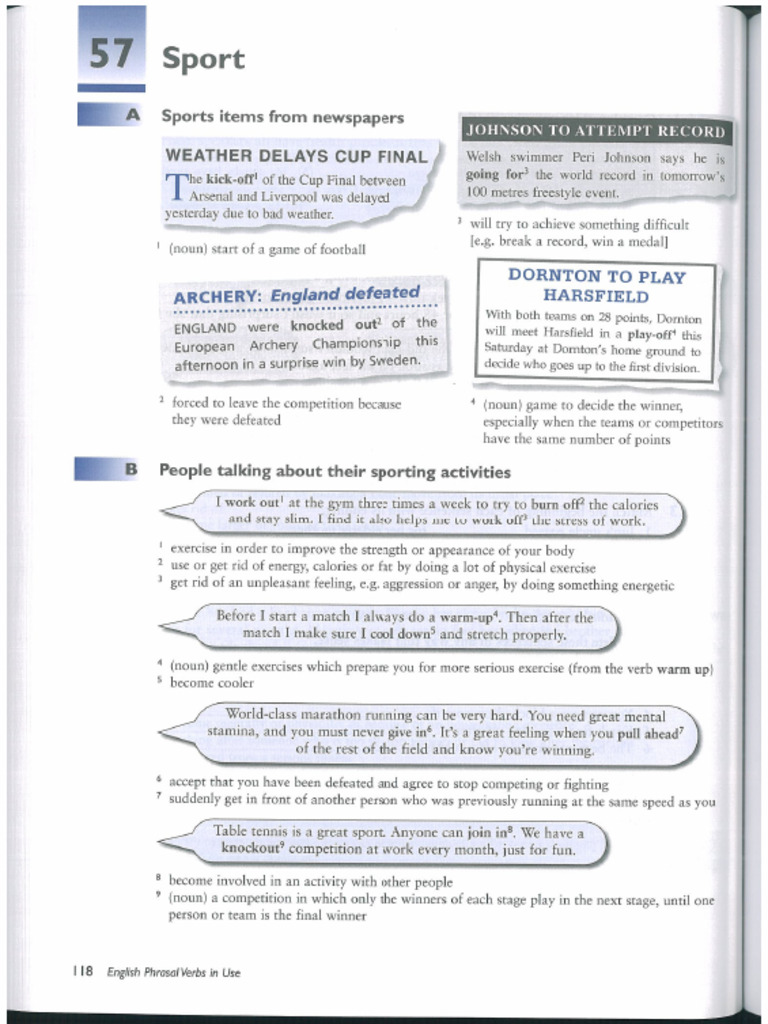 Phrasal Verbs in Use-Interm - 57-Sport | PDF