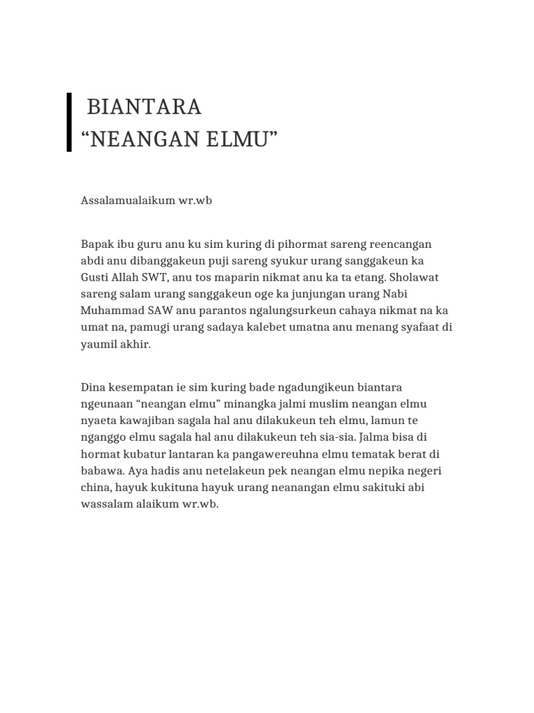 Biantara "Neangan Elmu" | PDF