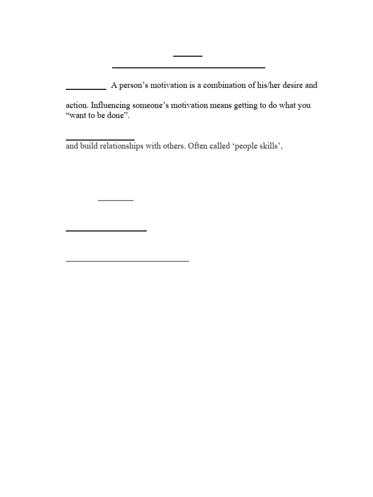 Motivation, Problem-Solving, Interpersonal Skill | PDF