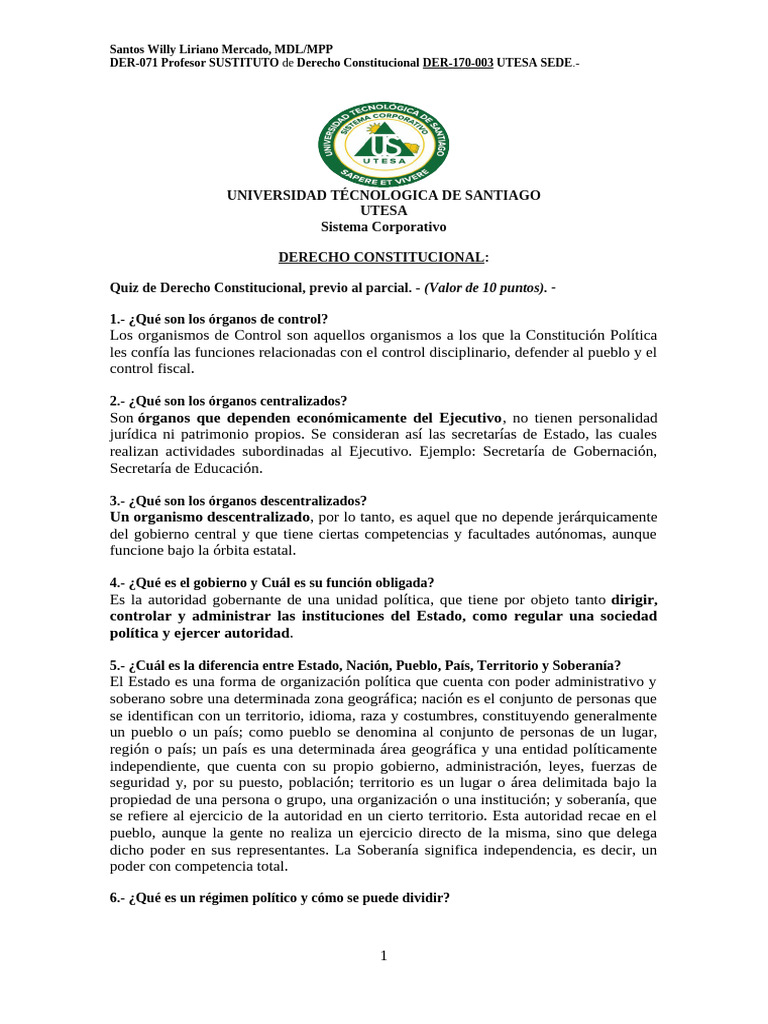 Organos de Control 1 | PDF | Gobierno | Estado (política)