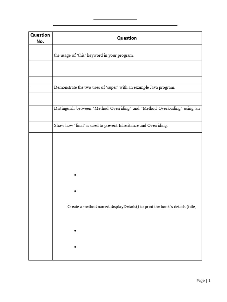 2024-25 M2 - OOPJ - Question Bank | PDF | Computers
