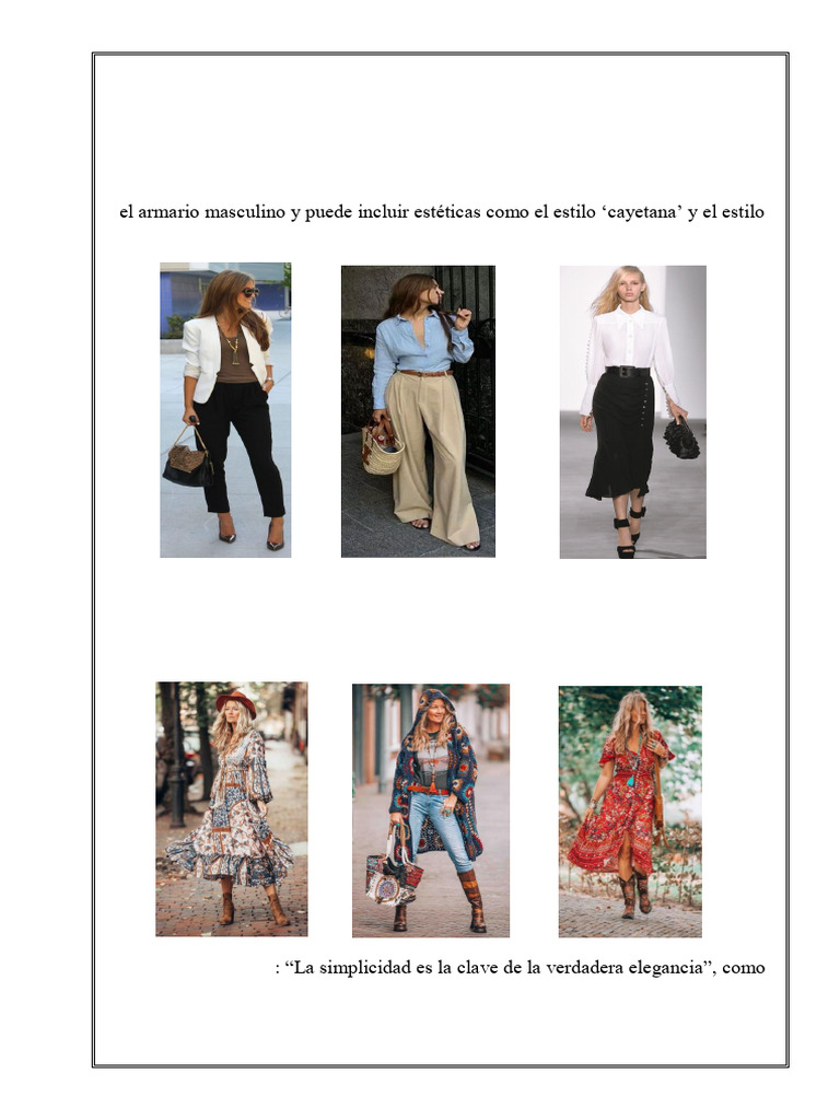 Tipos de Estilos de Vestir y Moda | PDF | Ropa | Moda