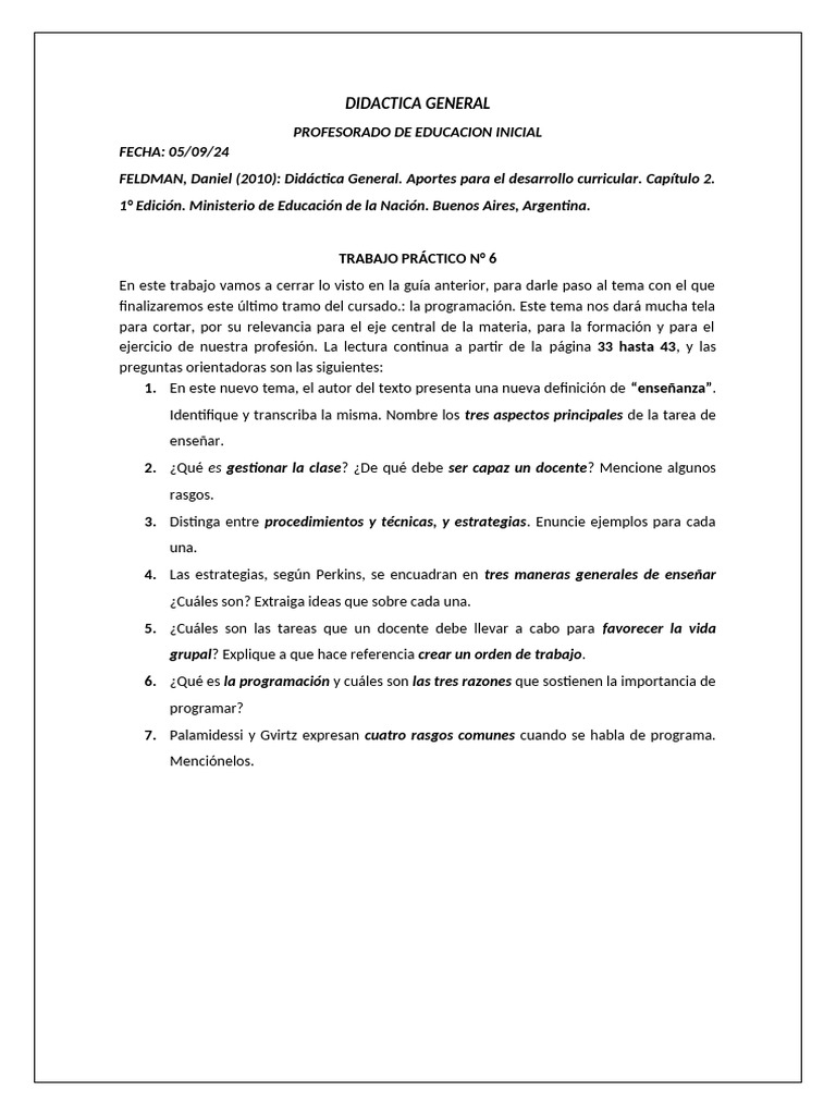 Inicial Didactica General Tp6 | PDF | Crecimiento personal y profesional