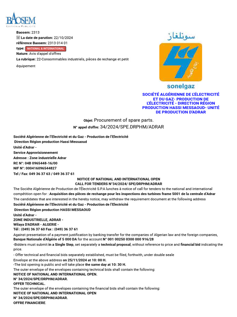 Spare Parts GE Turbine Frame 5001 | PDF