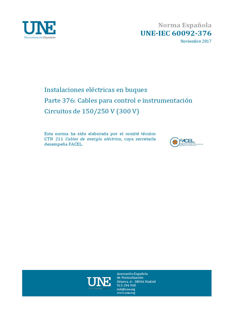 Iec 60092-376 | PDF | Comisión Electrotécnica Internacional | Organización internacional para la ...