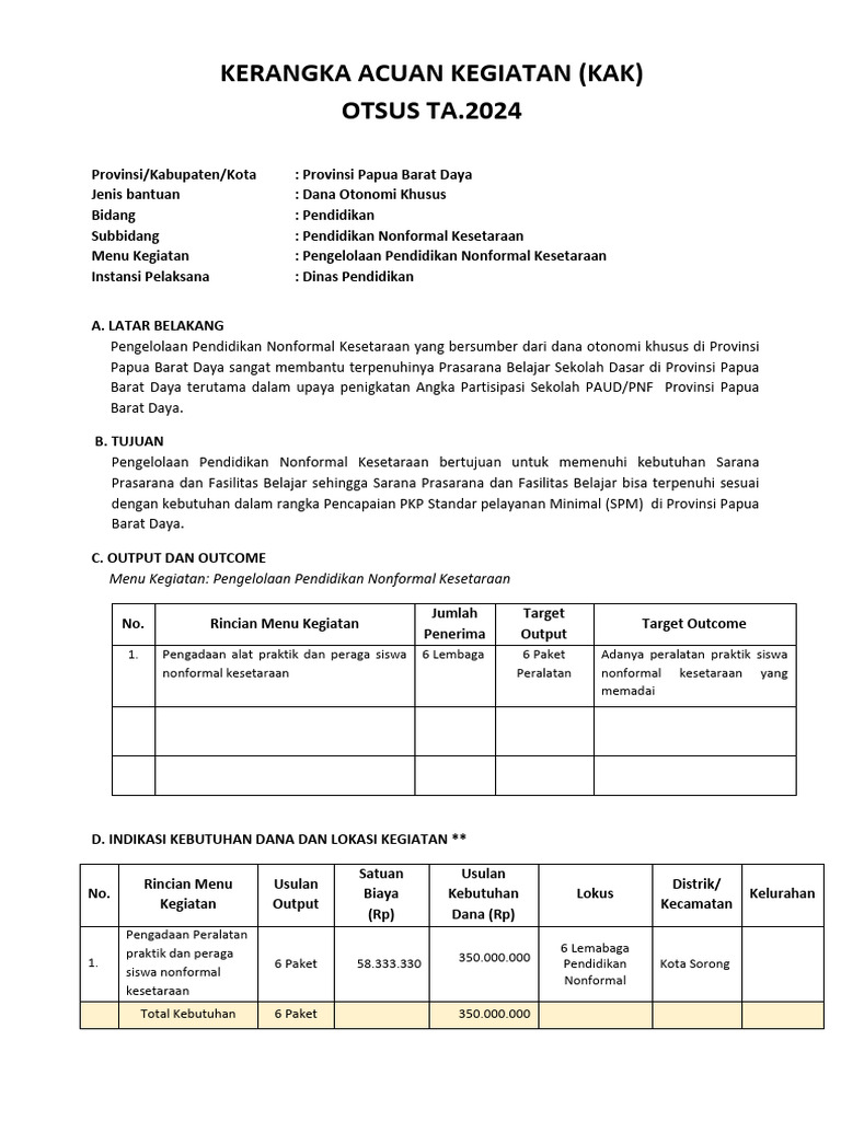 Tor KAK OTSUS PNF K 2024 | PDF