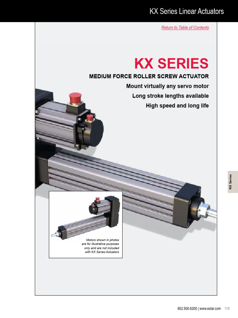 KX Series Linear Actuators Overview | PDF | Actuator | Electric Motor