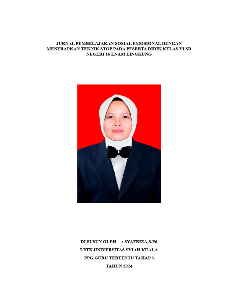 Jurnal Pembelajaran Sosial Emosional Dengan Menerapkan Teknik Stop Pada ...