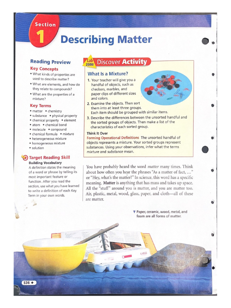 Describing Matter | PDF