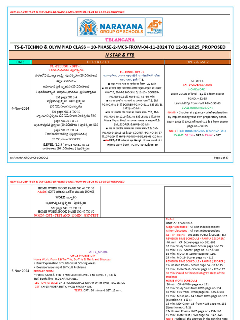 2.Ts Class 10 Nstar & FTB Phase 2 Revision Mcs Proposed | PDF