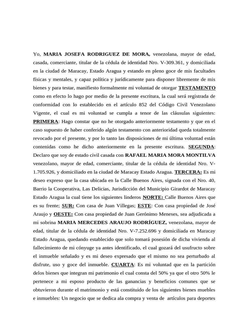 María - de MOra | PDF | Propiedad | Venezuela