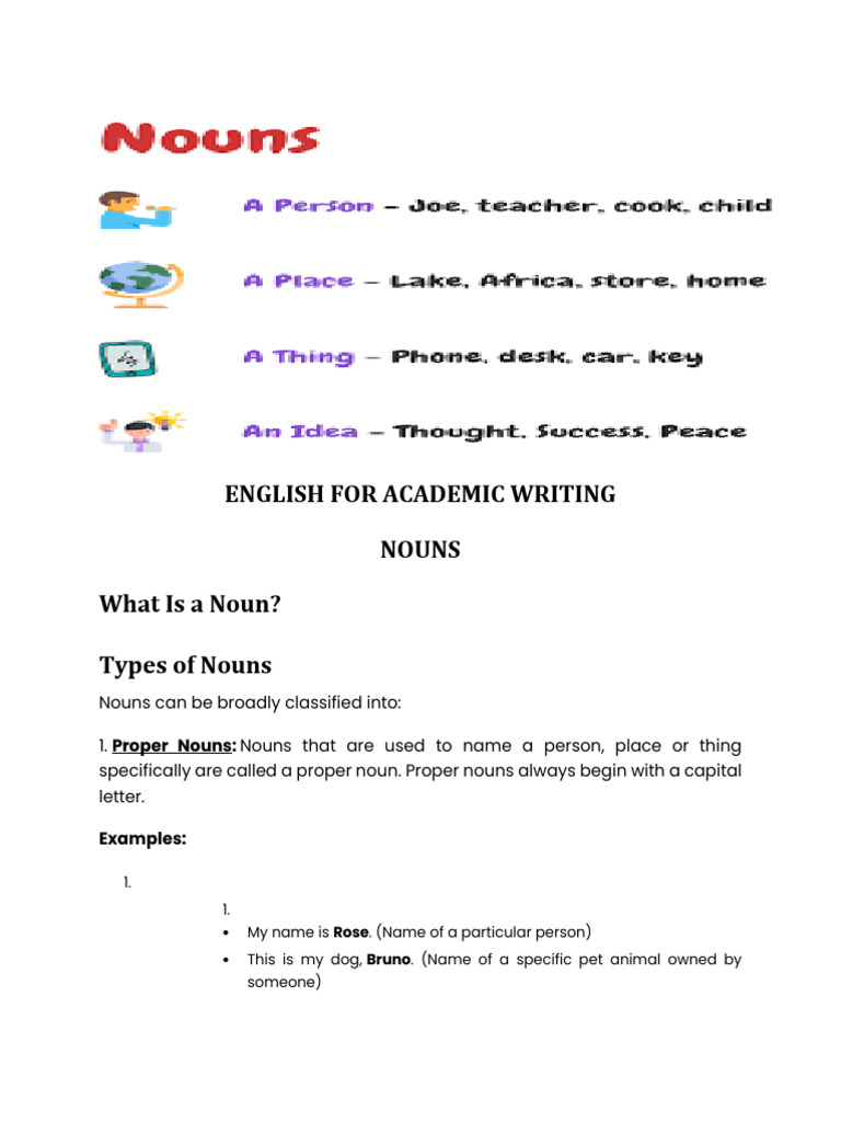 Types and Functions of Nouns Explained | PDF | Noun | Adjective