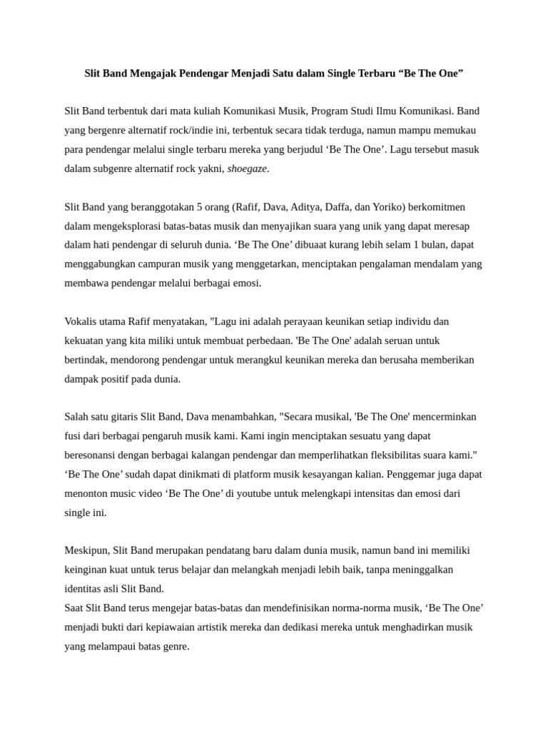 Contoh Press Release | PDF | Ilmu Sosial | Kajian Bahasa Asing