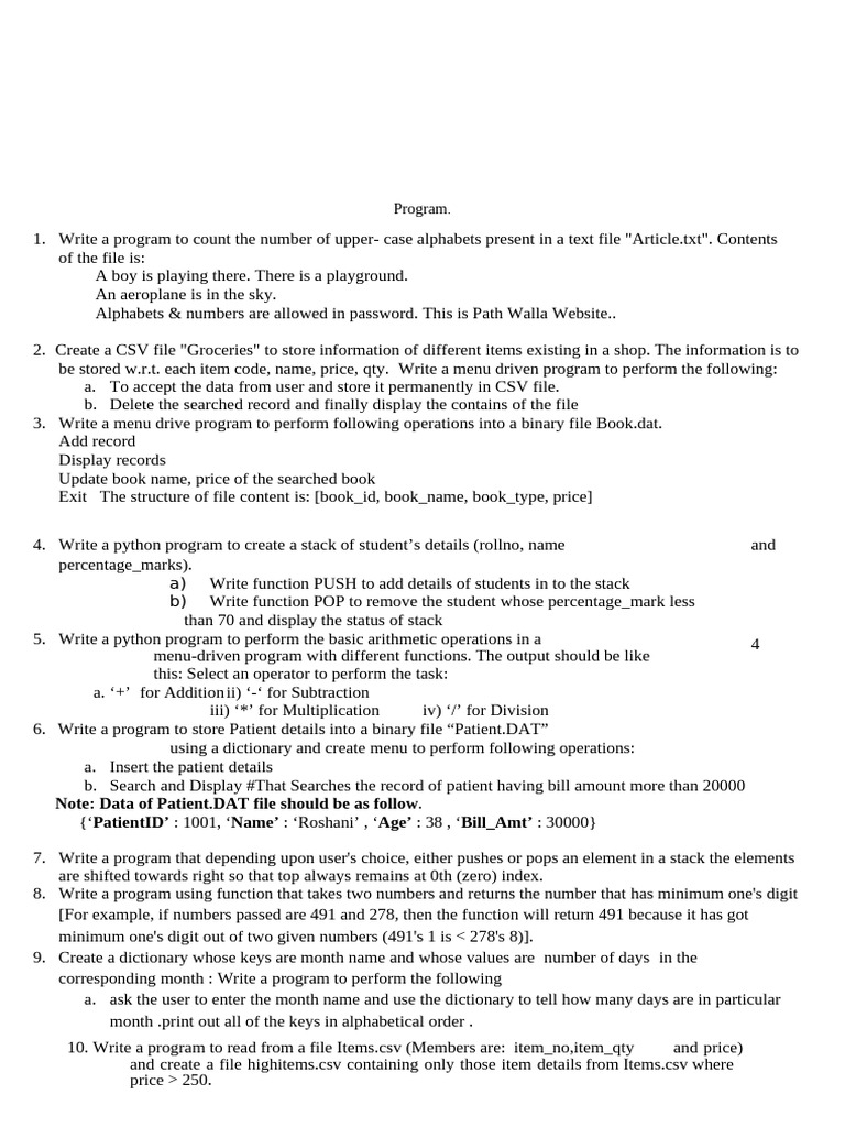 CS Pract 2023 Question Bank | PDF | Databases | Computer Programming