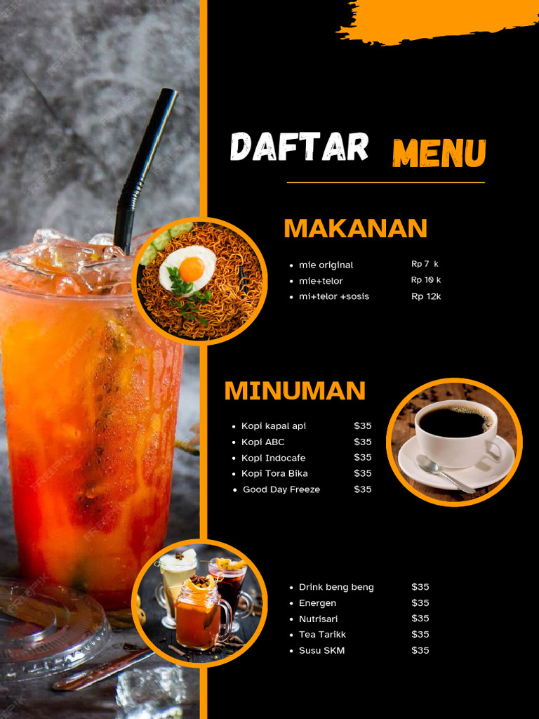 Orange and Black Modern Food Menu Menu - 20241012 - 131833 - 0000 | PDF
