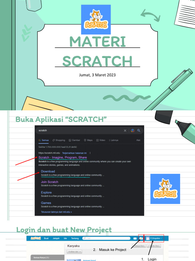 Panduan Proyek Scratch | PDF | Game & Aktivitas | Teknologi & Rekayasa