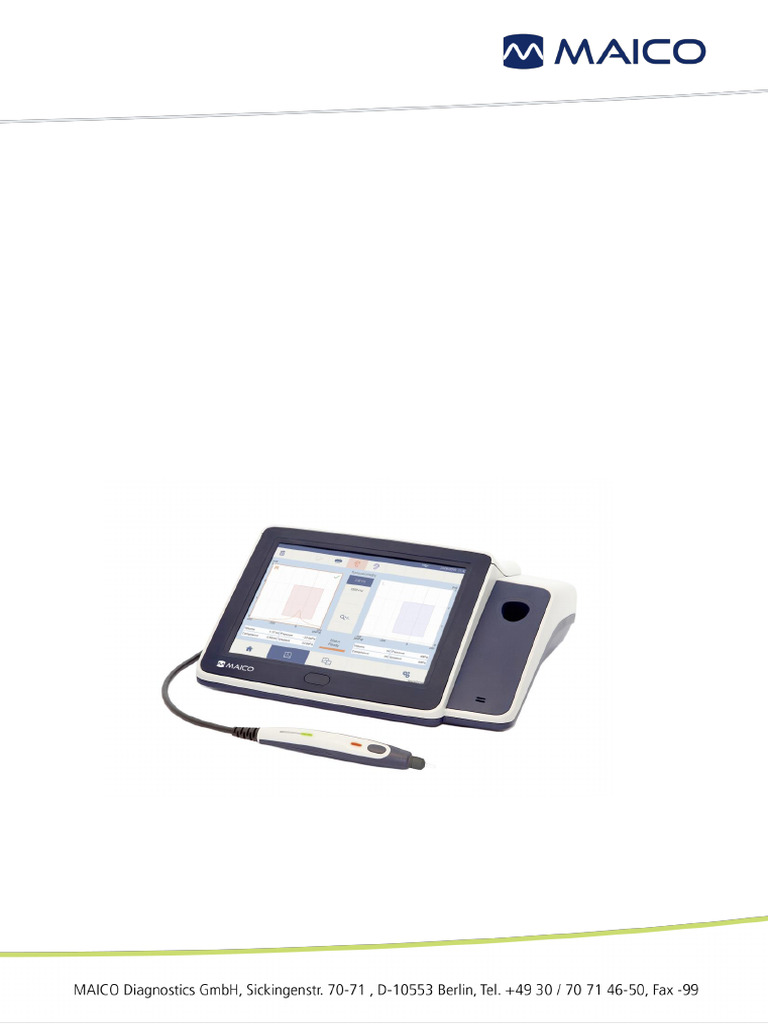 IMPEDANCIOMETRO Maico Touchtymp Manual de Uso | PDF | Negocios | Computadoras