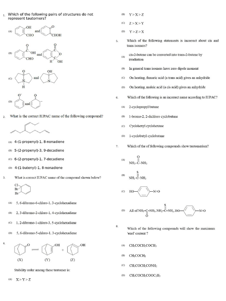 Basic Nomenclature and Isomerism - JEE | PDF | Teaching Methods & Materials