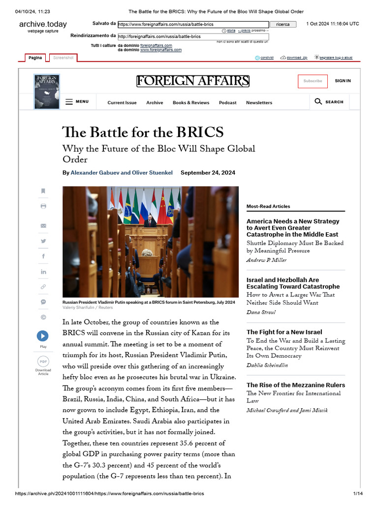 The Battle For The BRICS - Why The Future of The Bloc Will Shape Global ...