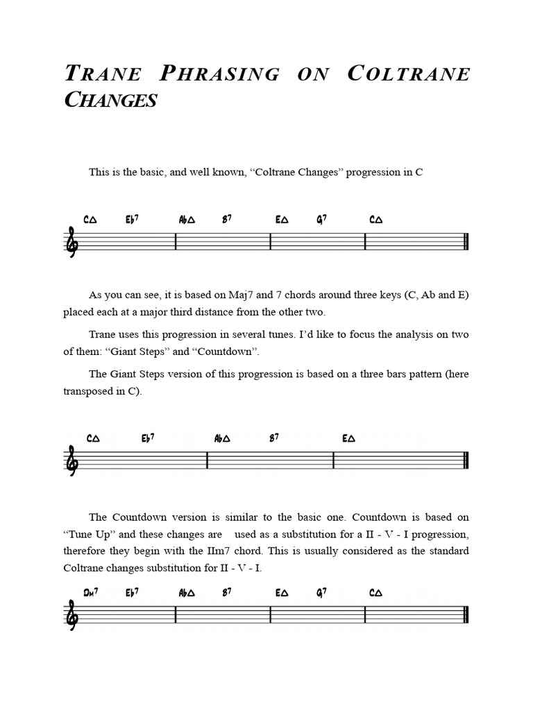 Trane Phrasing On Coltrane Changes | PDF | Art
