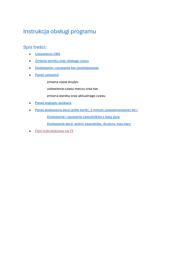 Instrukcja Obsługi Programu | PDF