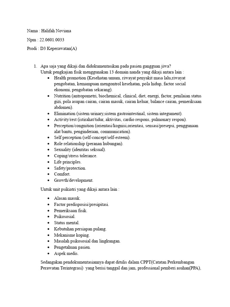 Laporan Praktikum Kep. Jiwa | PDF