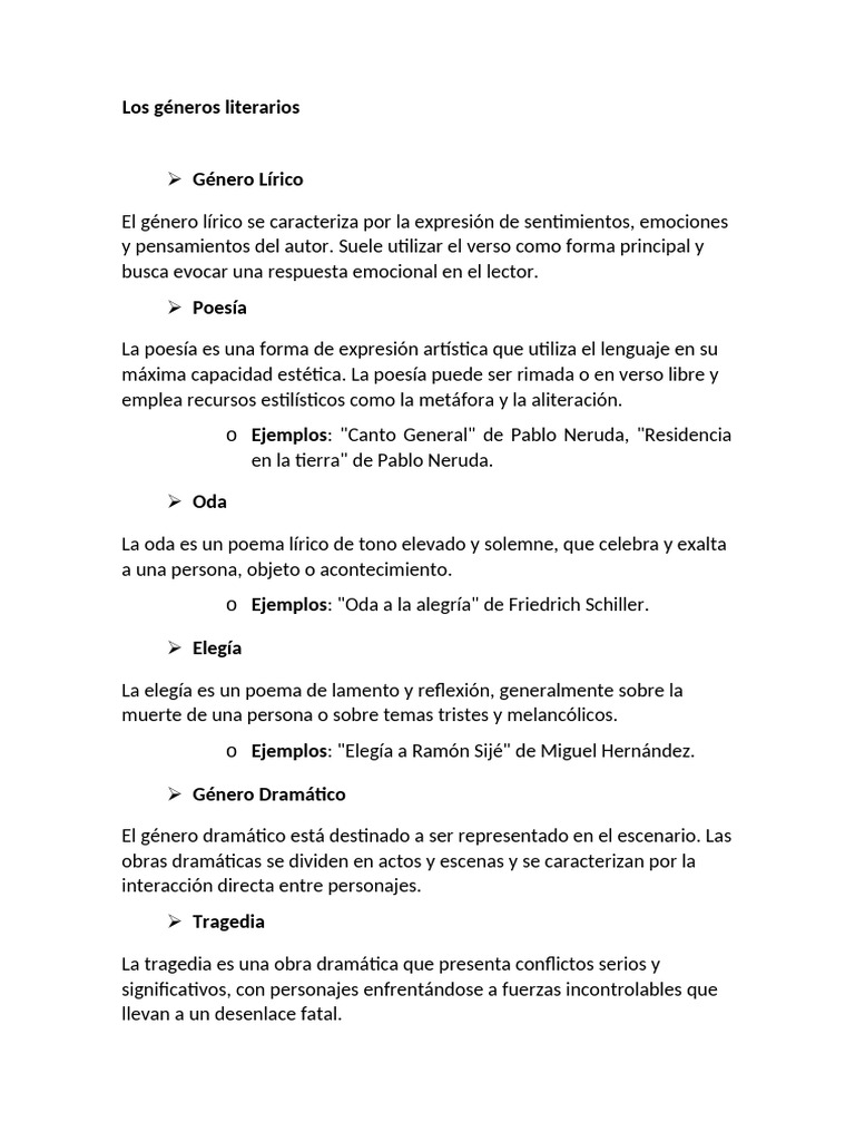 Generos Literarios | PDF | Poesía épica | Poesía