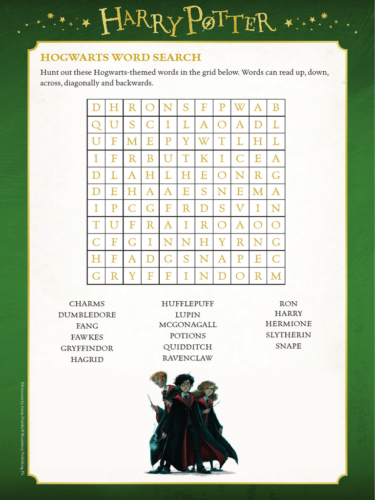 Harry Potter Word Search | PDF | Contemporary Fantasy Novels ...