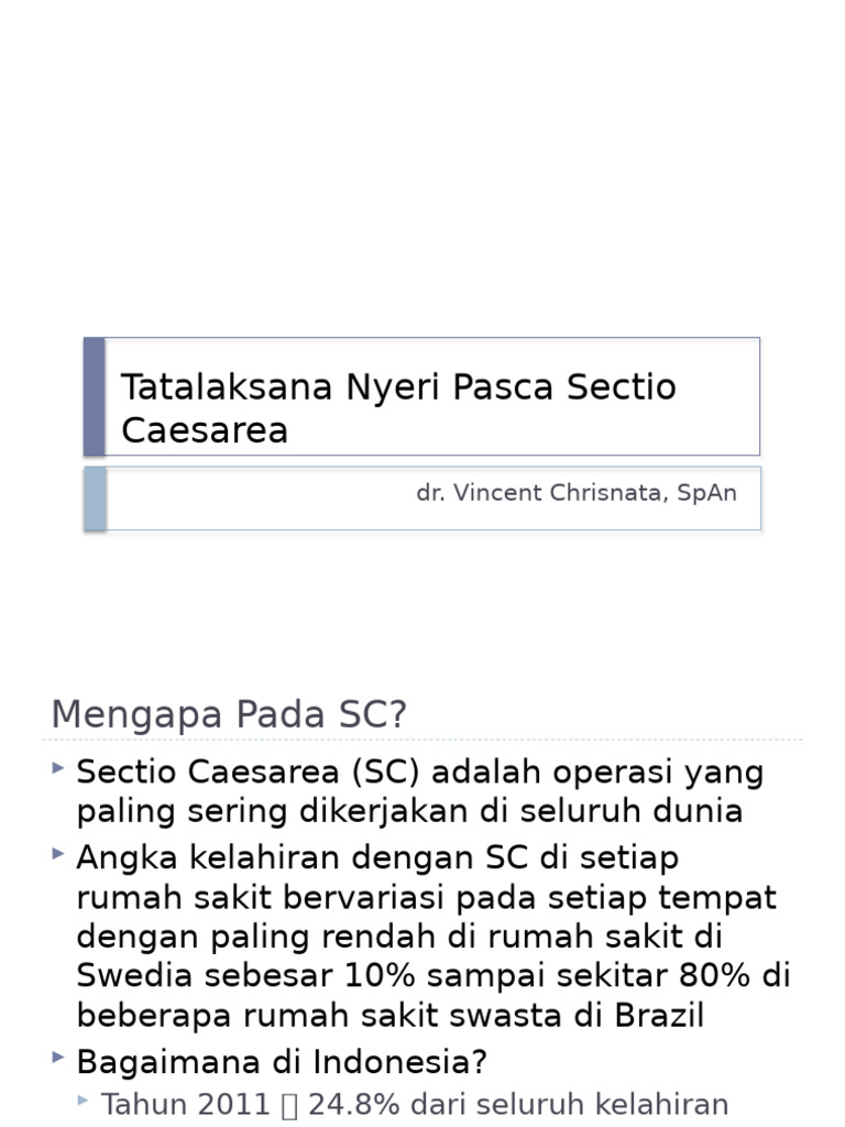 Tatalaksana Nyeri Pasca Sectio Caesarea | PDF