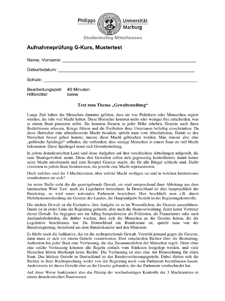 Beispiel G-Test Mit Musterloesung | PDF