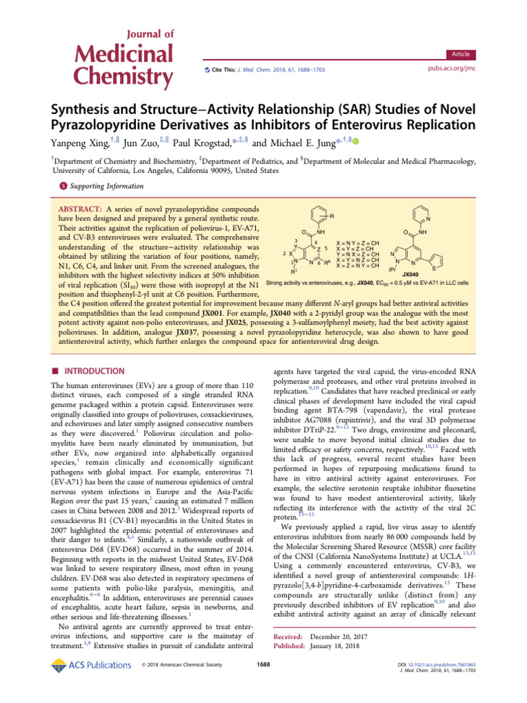 Xing Et Al 2018 Synthesis and Structure Activity Relationship (Sar ...