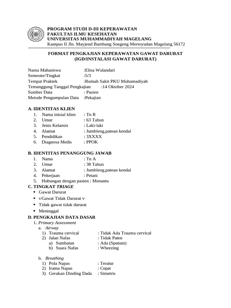 Askep Igd PPOK-2 | PDF | Sains & Matematika