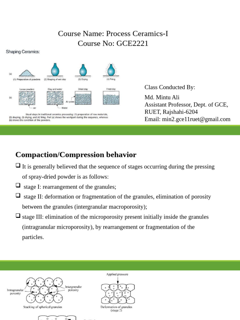 Process Ceramics (Class-03) | PDF | Extrusion | Physical Sciences