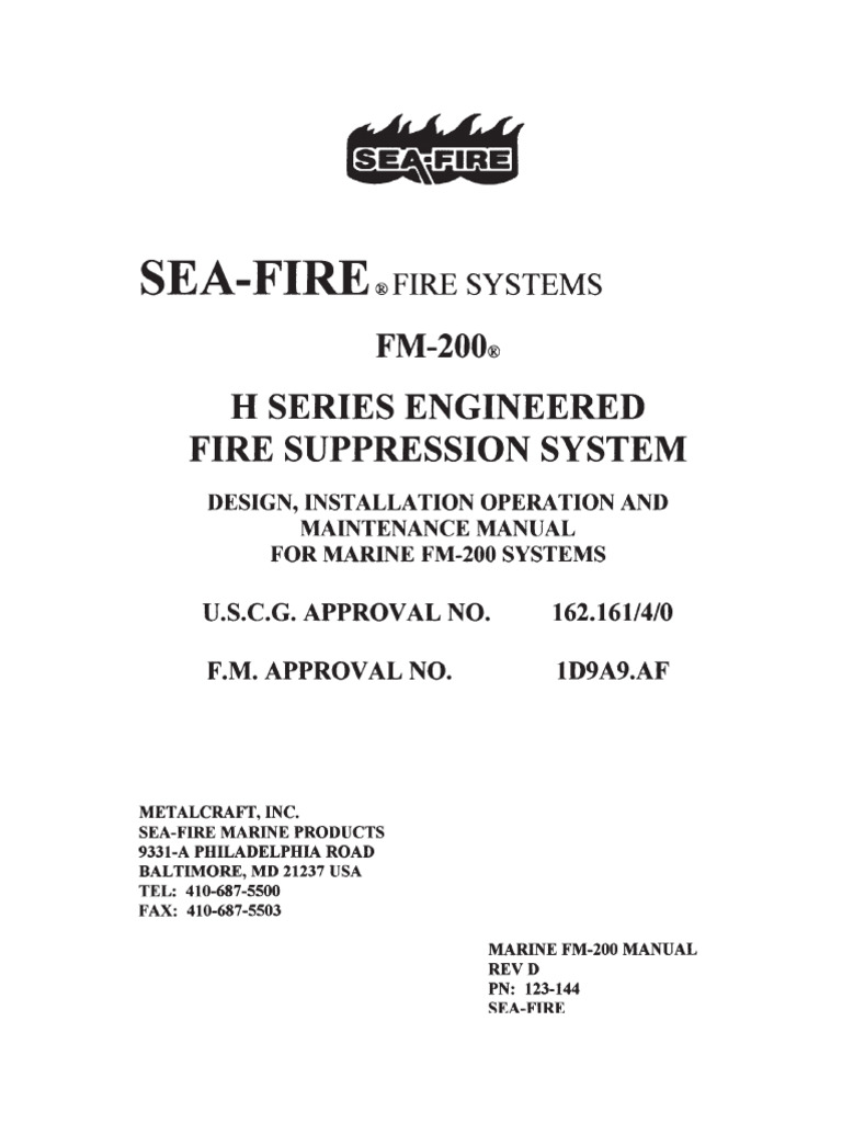 Sea-Fire H-Series Manual Rev D | PDF