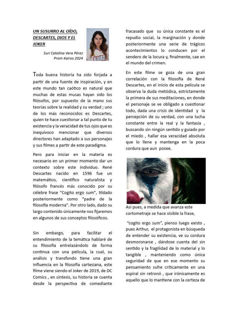 Susurros de Descartes y el Joker | PDF | René Descartes