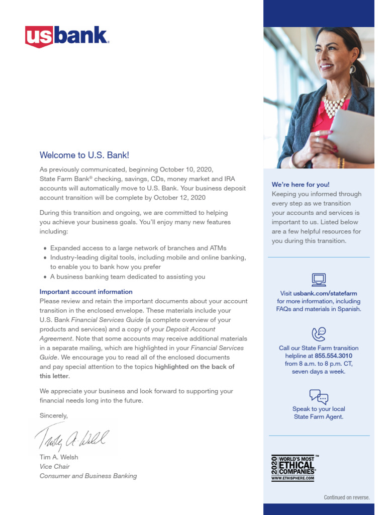 State Farm Business Welcome Letter | PDF | Debit Card | Banks
