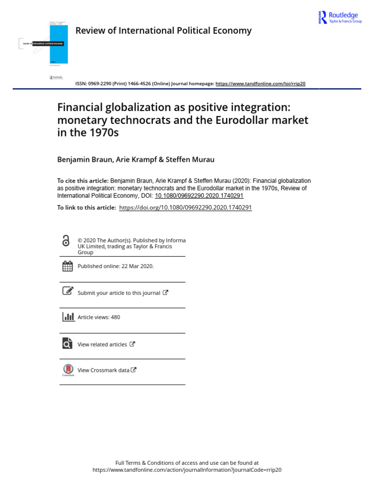 BRAUN Et Al. 2020 - Financial Globalization As Positive Integration ...
