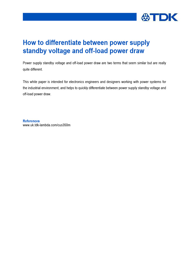 How To Differentiate Between Power Supply Standby Voltage and Offload Power Draw | PDF | Power ...