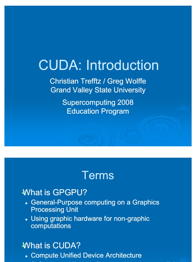 CUDA Introduction | PDF | Parallel Computing | Thread (Computing)