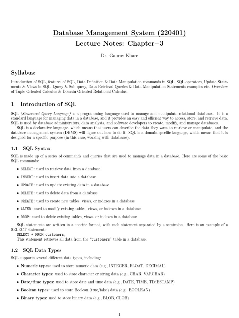 CH 3 | PDF | Relational Model | Databases