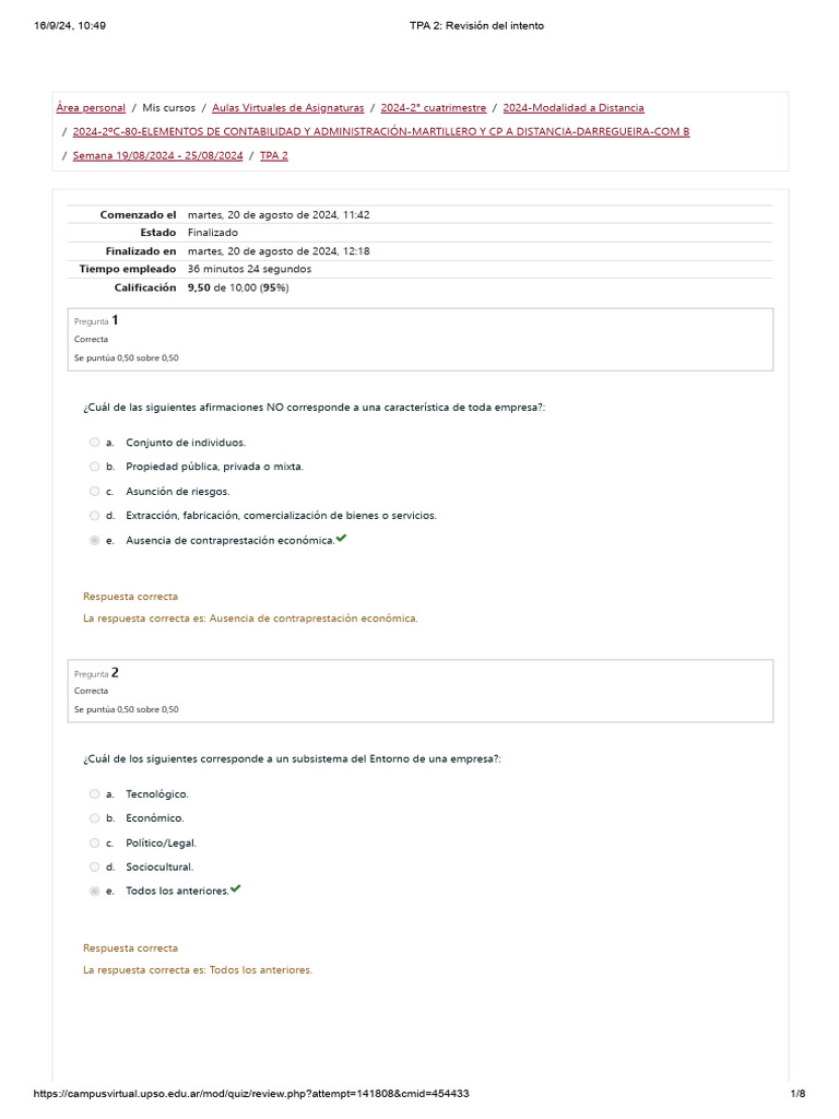 Resultados TPA 2: Contabilidad y Administración | PDF | Business ...