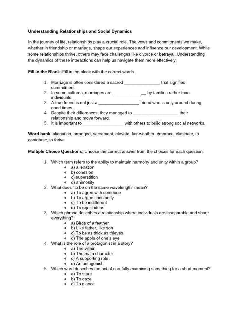 Relationships and Social Dynamics | PDF | Love | Intimate Relationships