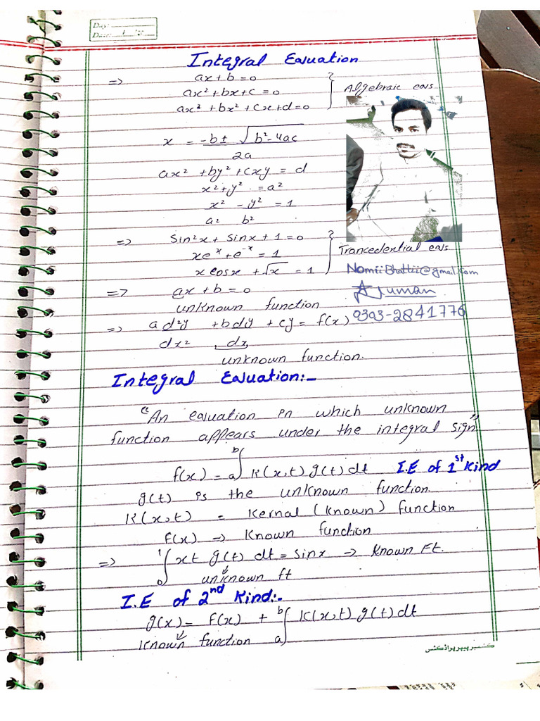 Integrl Eq Written by Saba | PDF