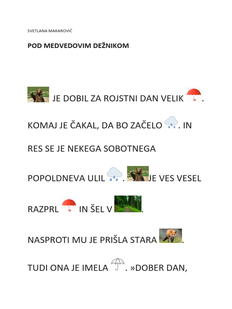 SLIKOPIS Pod Medvedovim Dežnikom | PDF
